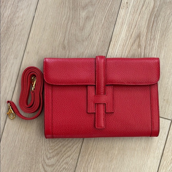 Bags | Made In Italy Red Leather Convertible Clutch | Poshmark